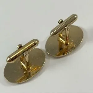 SWANK | Accessories | Vintage Swank Cufflinks Gold Tone Oval Stylized ...